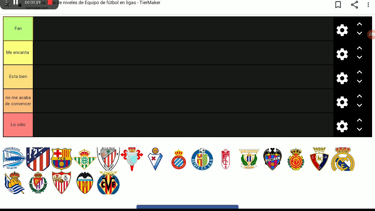 Tier list de equipos favoritos de la liga Santander y la premier - YouTube
