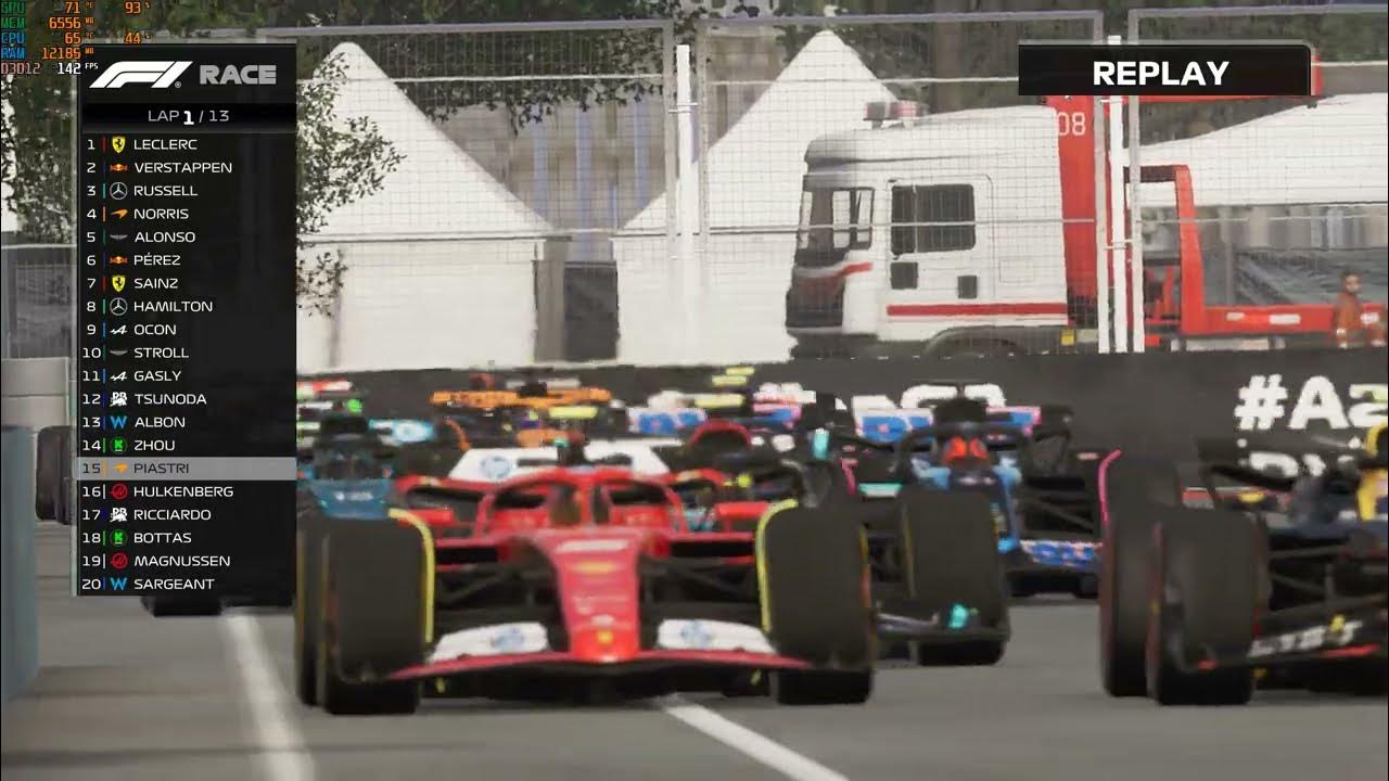 F1 24 Short race after Azerbaijan Grand Prix 2024 100% AI P20 to P3 McLaren - YouTube