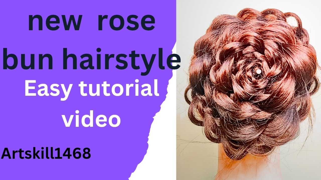 new rose bun hairstyle easy tutorial video - YouTube