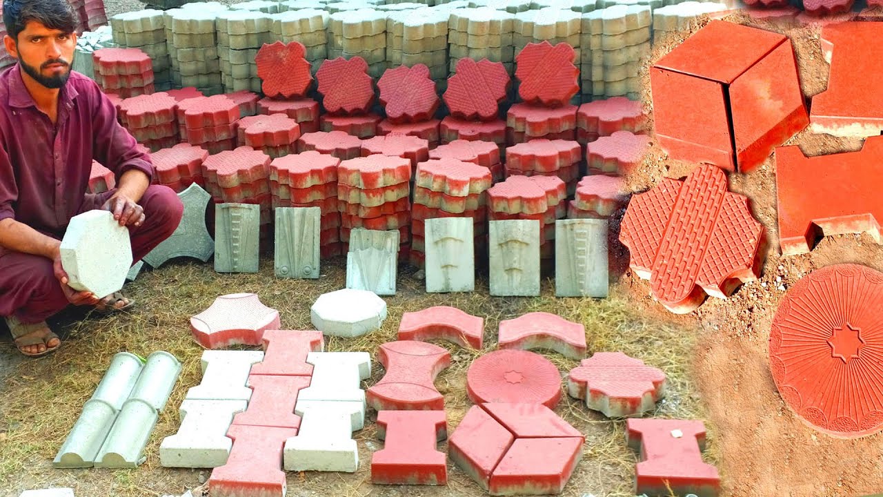How Concrete Paver Blocks are Made | Tuff Tile Making machine ...