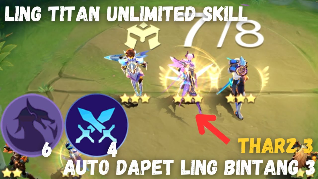LING TITAN UNLIMITED SKILL !! THARZ 3 AUTO EARLY LING !! MAGIC CHESS ...