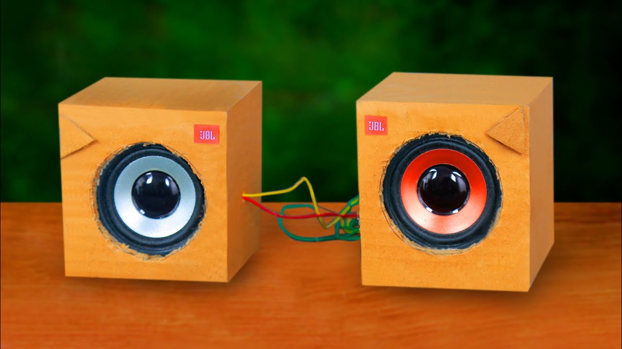 2 Speaker Box item made with cardboard - YouTube