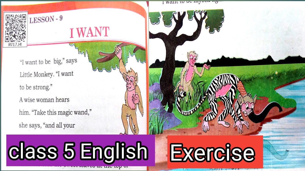 class 5 english lesson 9 I want exercise english medium cg book # ...