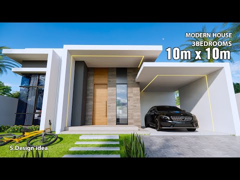 Modern House | House Design idea 10m x 10m | 3Bedrooms