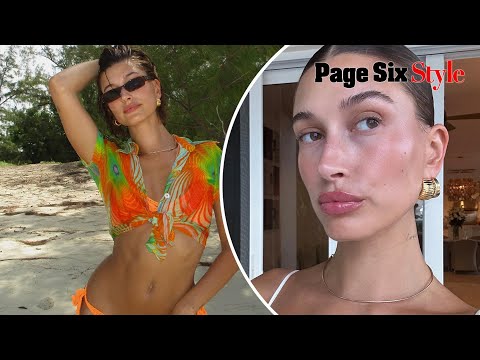 Hailey Bieber serves ‘summer energy’ in neon crochet bikini