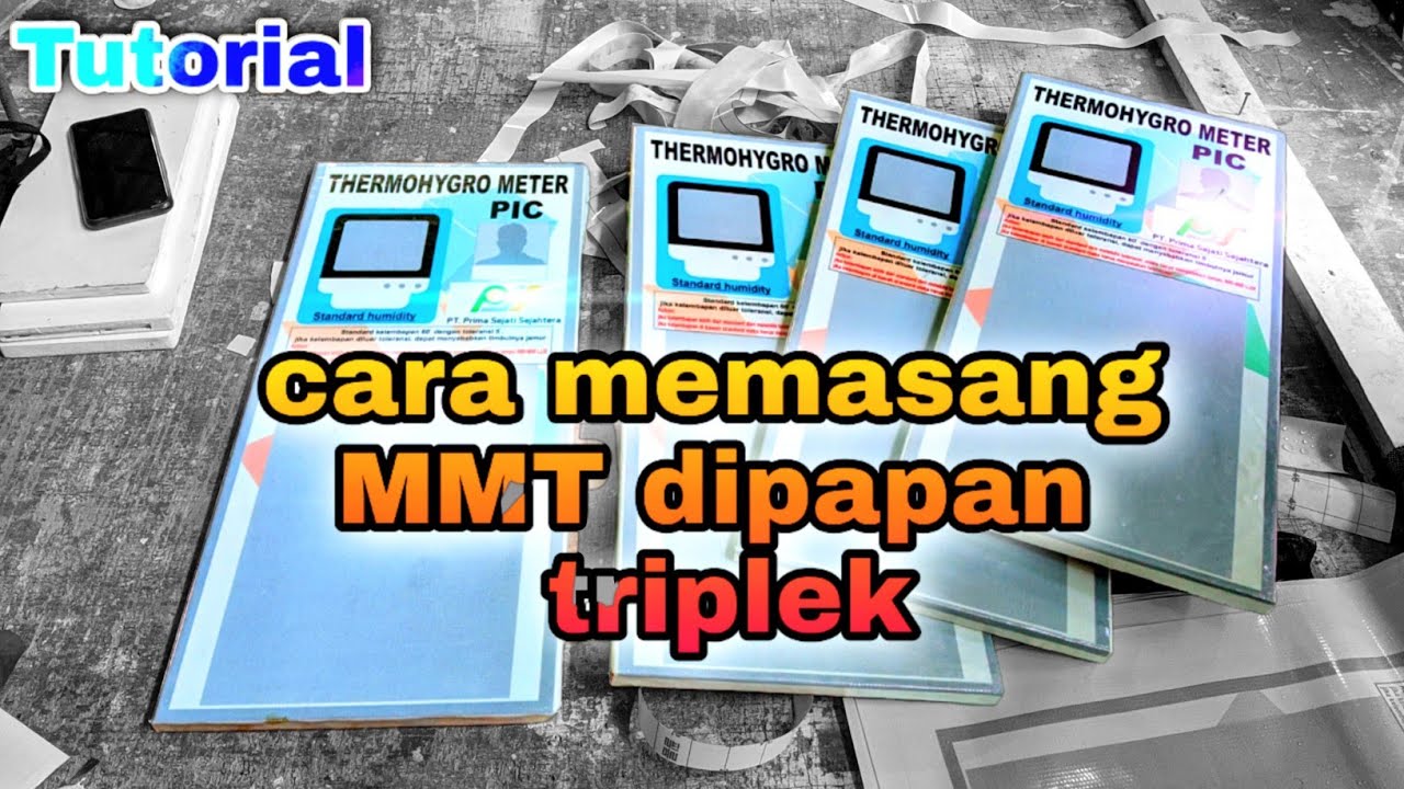 cara memasang MMT dipapan triplek dengan Lem #howto #tukanglas # ...