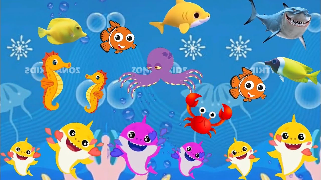 Baby Shark family kids song Baby song Baby Shark video Dolphin octopus ...