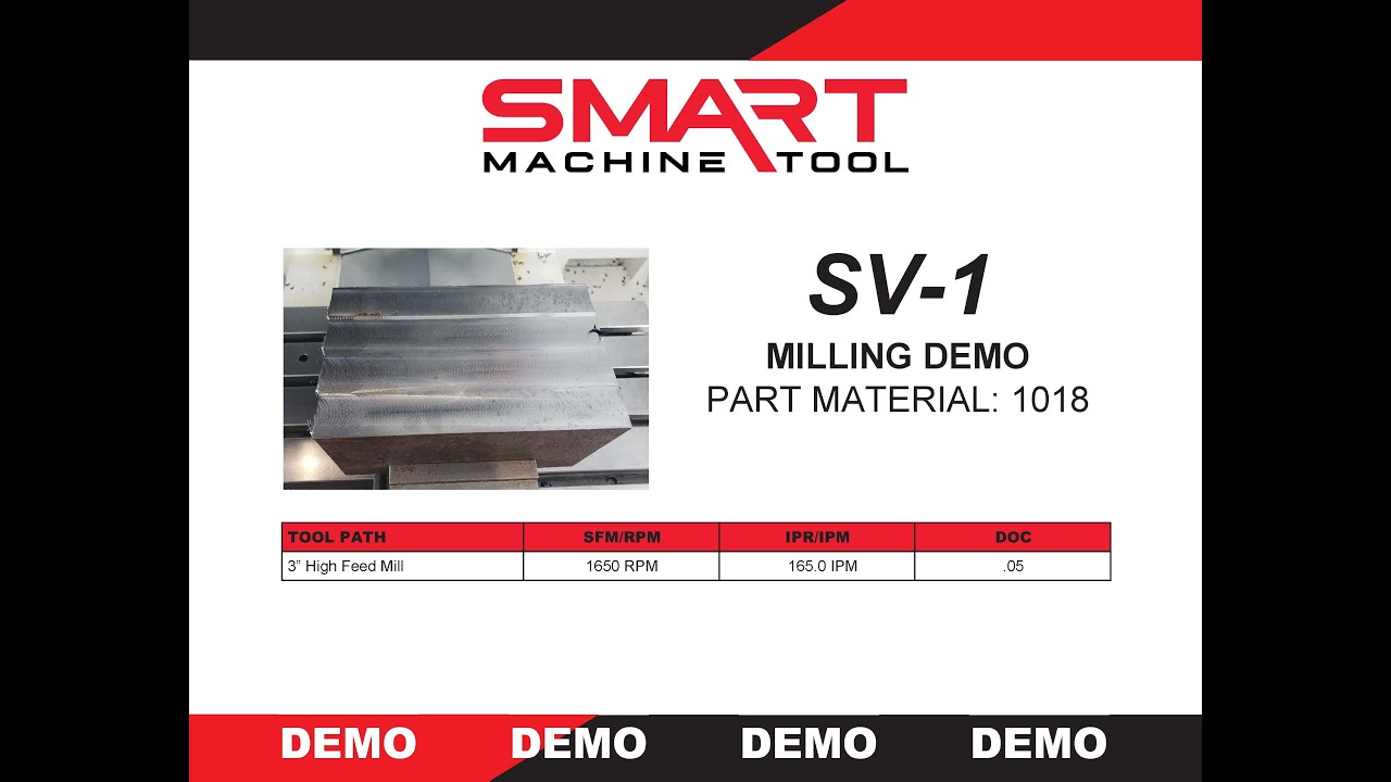SMART Machine Tool - SV-1 Milling Demo - YouTube