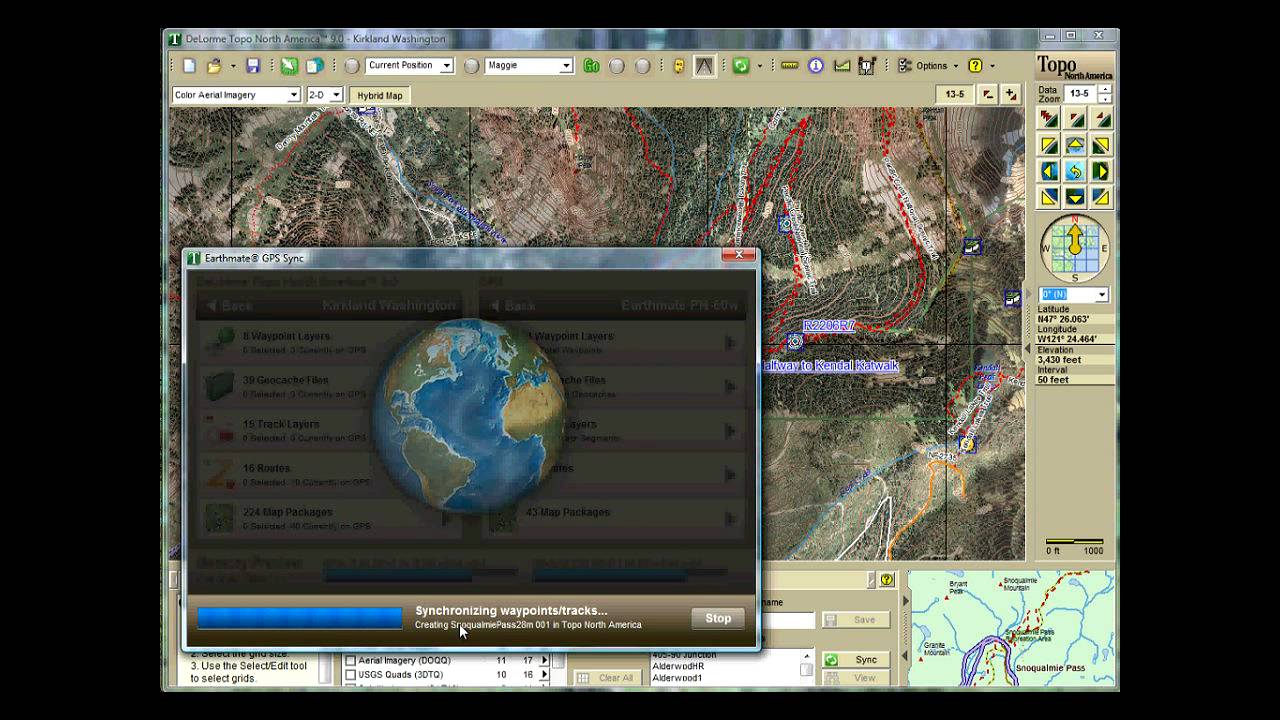 DeLorme Topo NA v9 Sync Tracks and Waypoints - YouTube