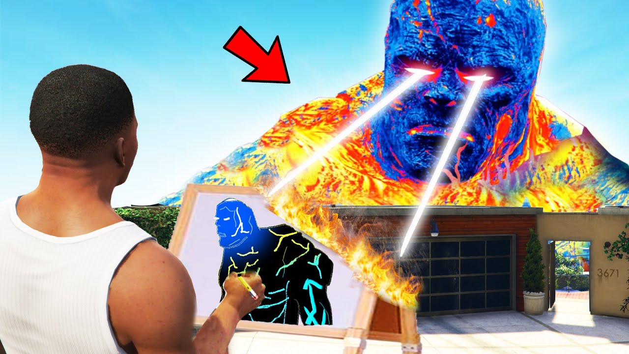 Franklin Uses Magical Painting To Make Attacking Ice God In Gta V ! GTA ...
