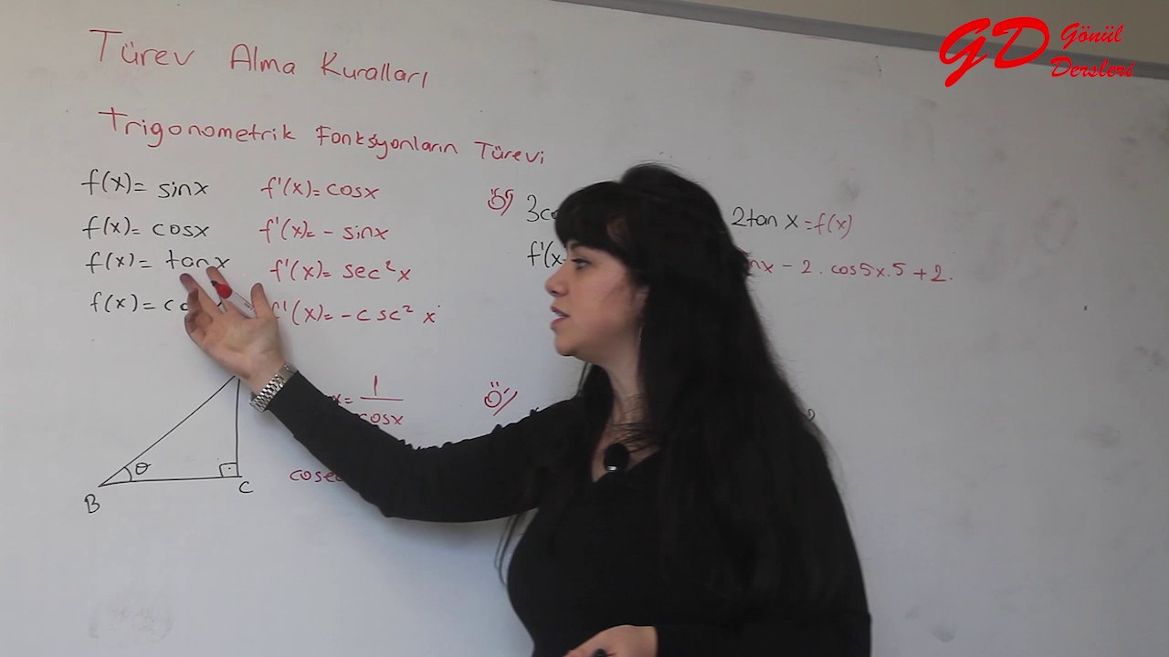 Gönül Dersleri | TRİGONOMETRİK FONKSİYONLARIN TÜREVİ (Türev alma ...