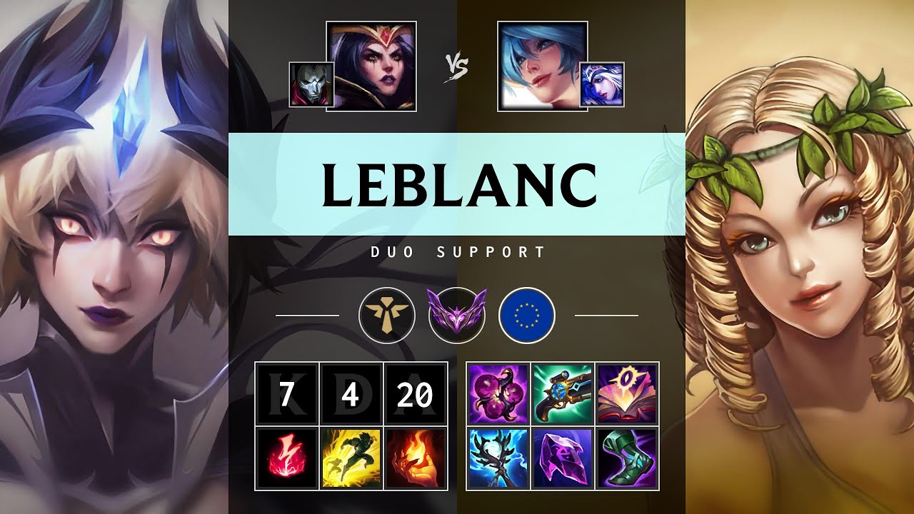 LeBlanc Support vs Sona: Vision Controller - EUW Master Patch 14.24 - YouTube
