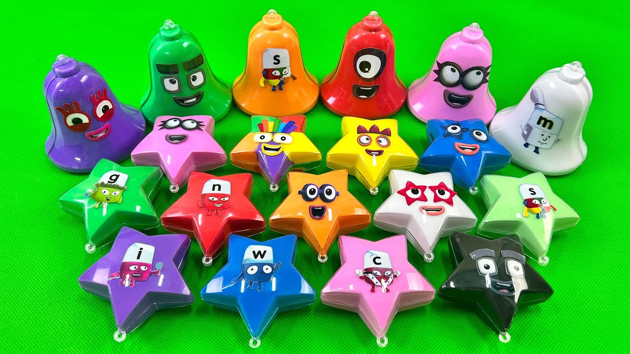 Numberblocks - Looking for CLAY with Bell, Star,... Coloring! Mixing ...