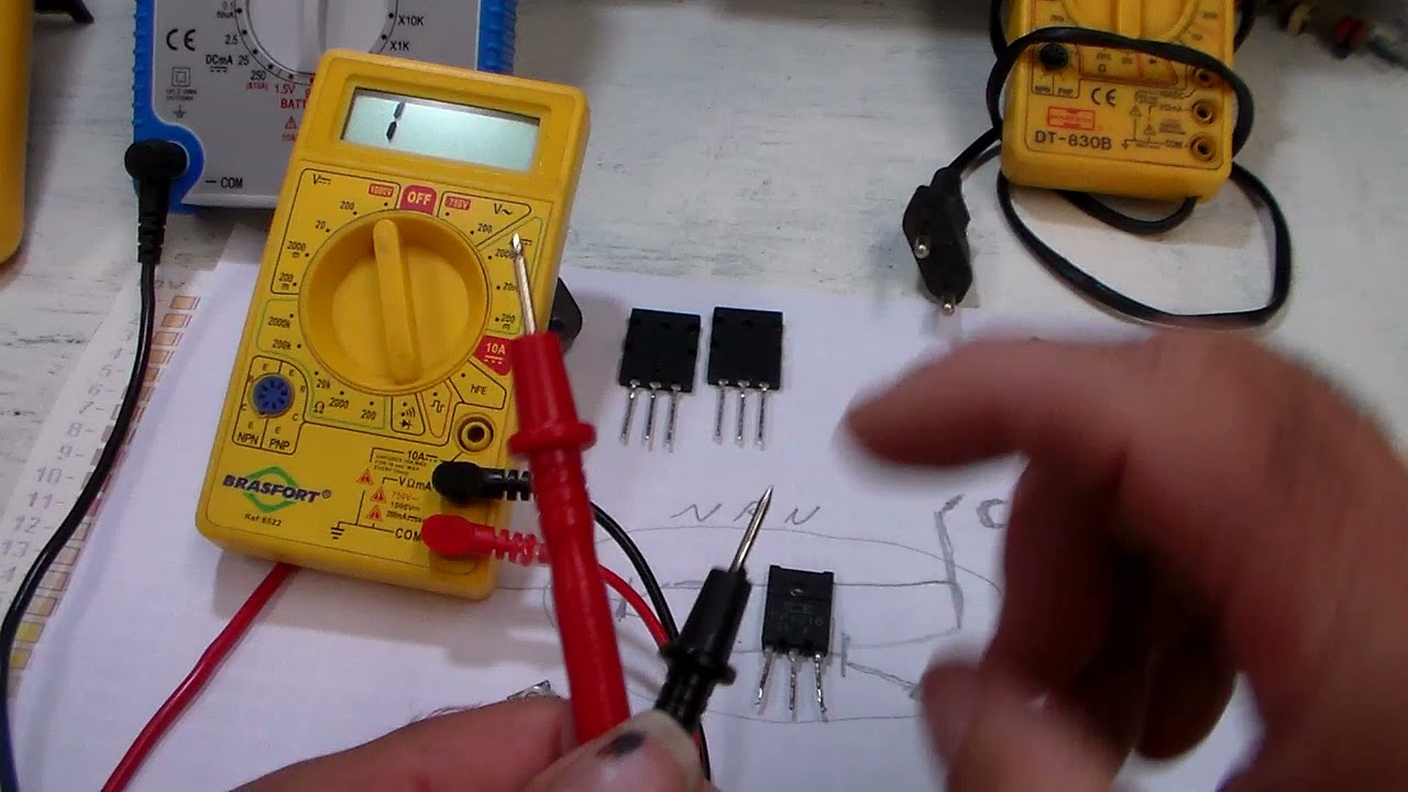 ensinando a testar o transistor fn1016 e o fp1016 com mutimitro digital ...