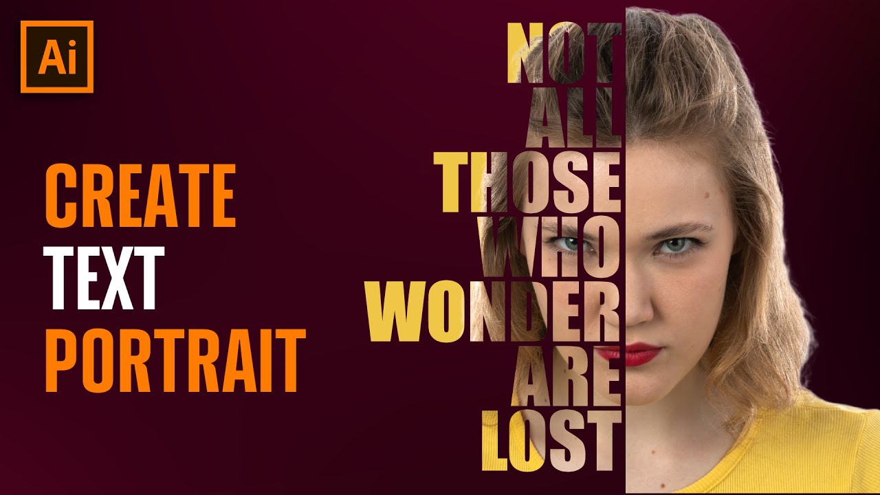 Create Awesome Text Portrait Effect In Illustrator - YouTube