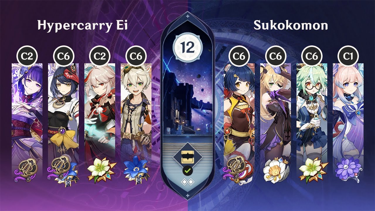 Hypercarry Ei & Sukokomon (Abyss Floor 12 - May 2024 - Waxing) - YouTube