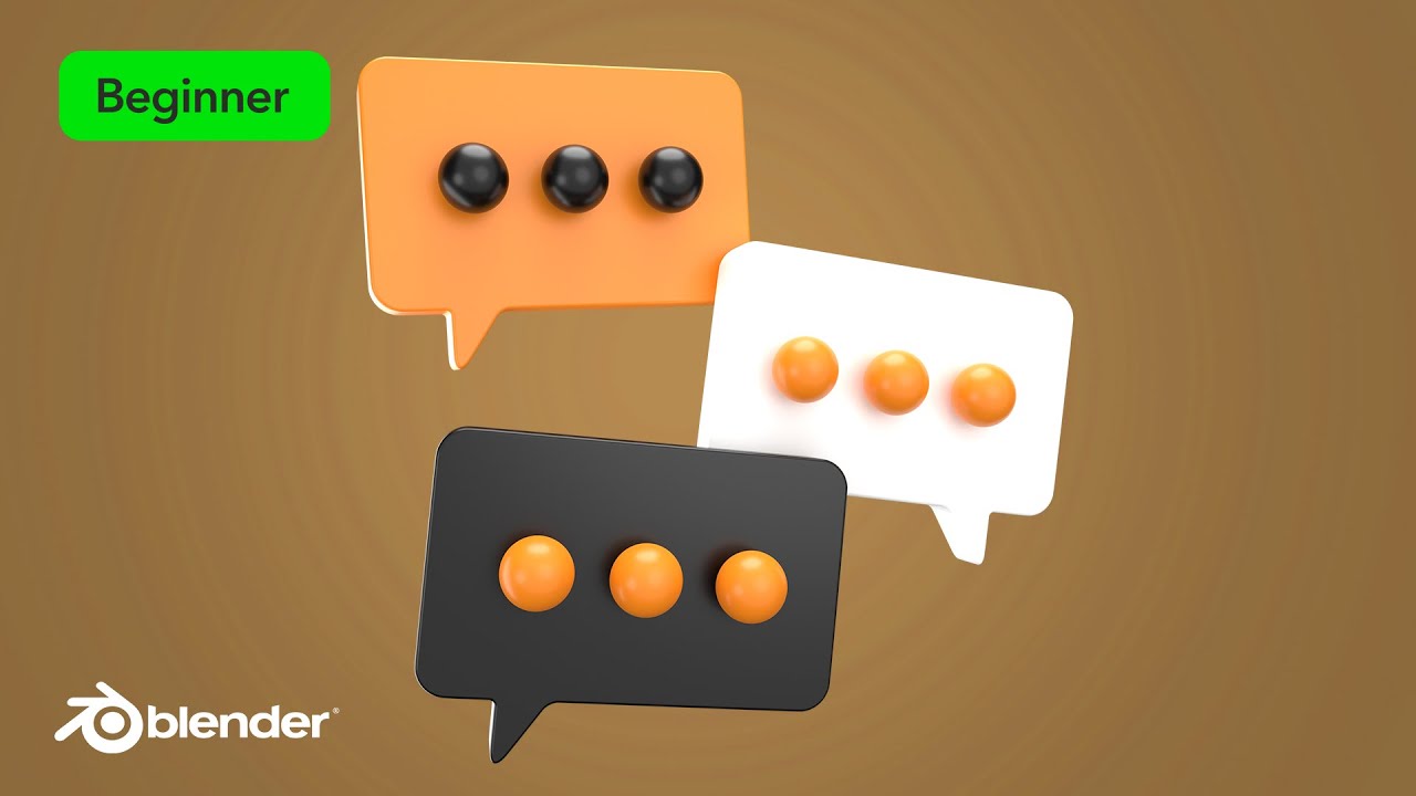 3D Chat Box Icon in Blender - Beginner | CGNTM - YouTube