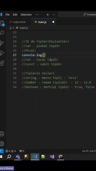 Javascript dərsləri - #html #css #javascript #bootstrap5 #react #csharp #sql #kurs - YouTube
