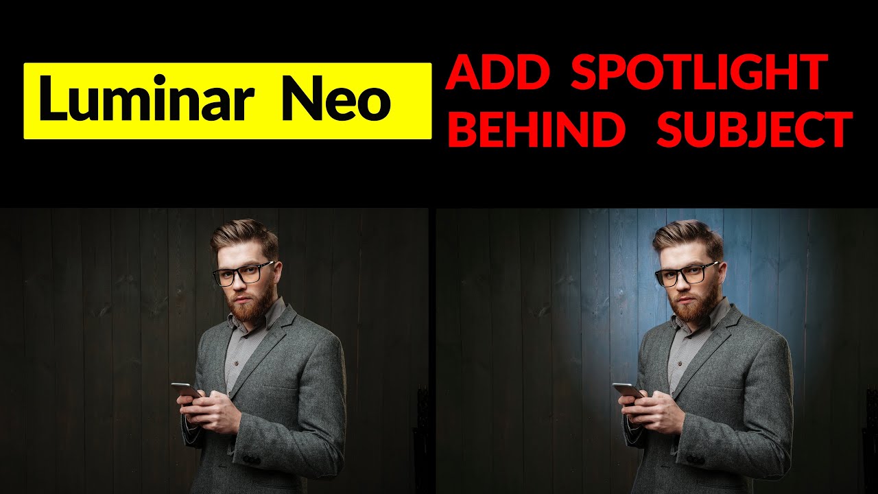Luminar Neo. Add spotlight behind subject - YouTube