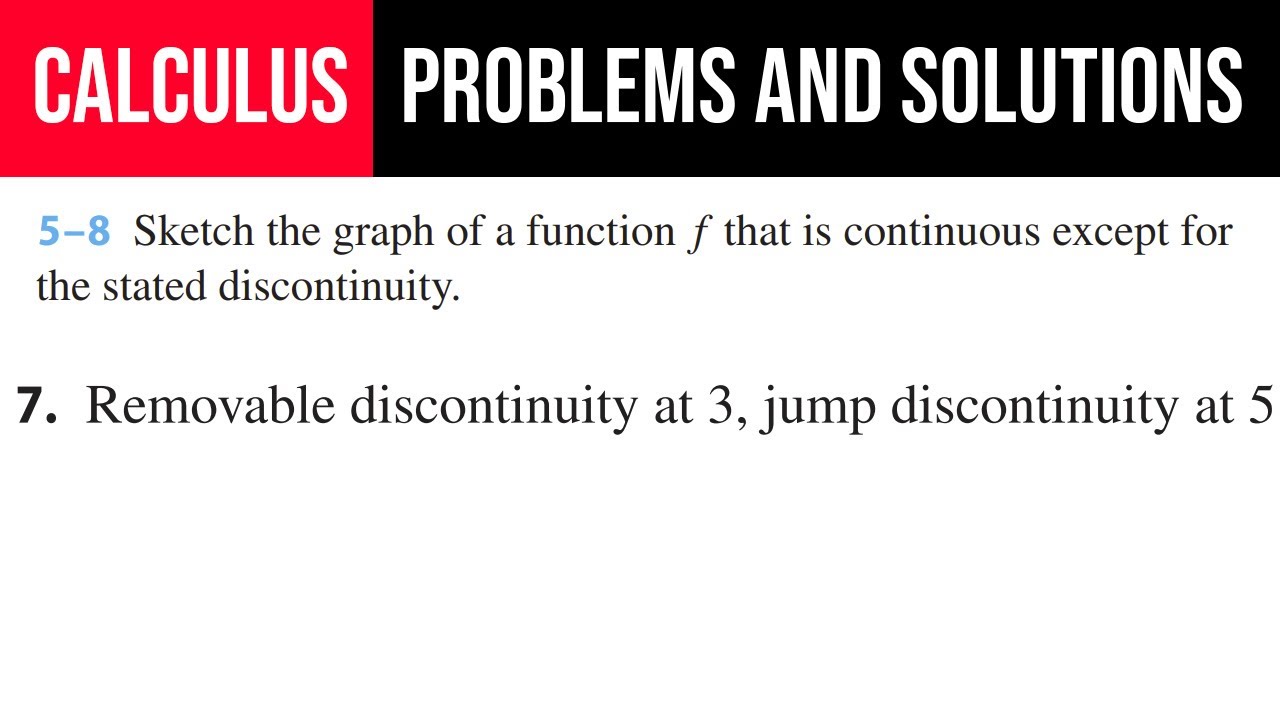 7. Sketch the graph of f that is continuous except for the stated ...