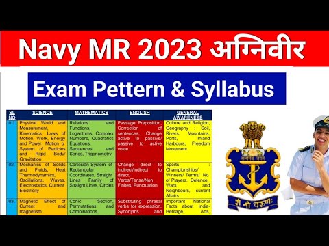 Indian Navy MR Syllabus 2023 | Agniveer Navy MR Exam Pattern 2023 ...
