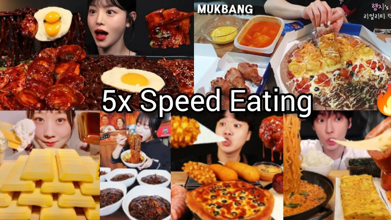 5x Speed Eating Sound | BEST COMPILATION | ASMR MUKBANG | Satisfying ...