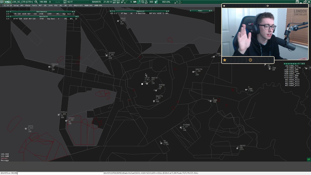 VATSIM ATC | London Control | Episode 2: Late Night Session - YouTube