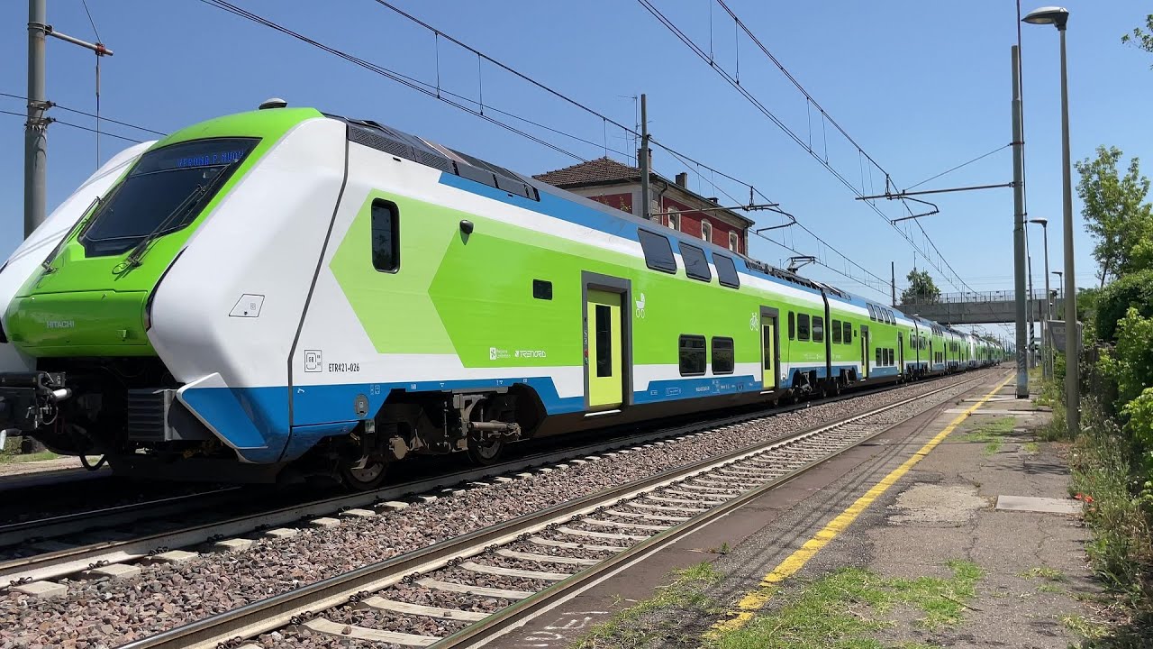 [4K] Doppia di ETR 421 Trenord . RE Milano Centrale - Verona Porta ...