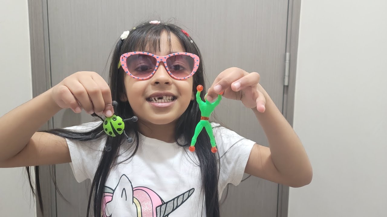 Playing with wall climbing sticky man|Rolling wall toy - YouTube