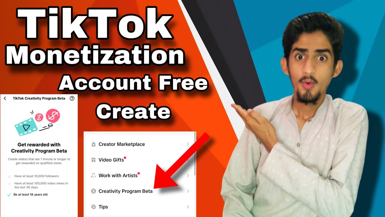 TikTok Monetization Account Free Create || Creativity Program Beta ...