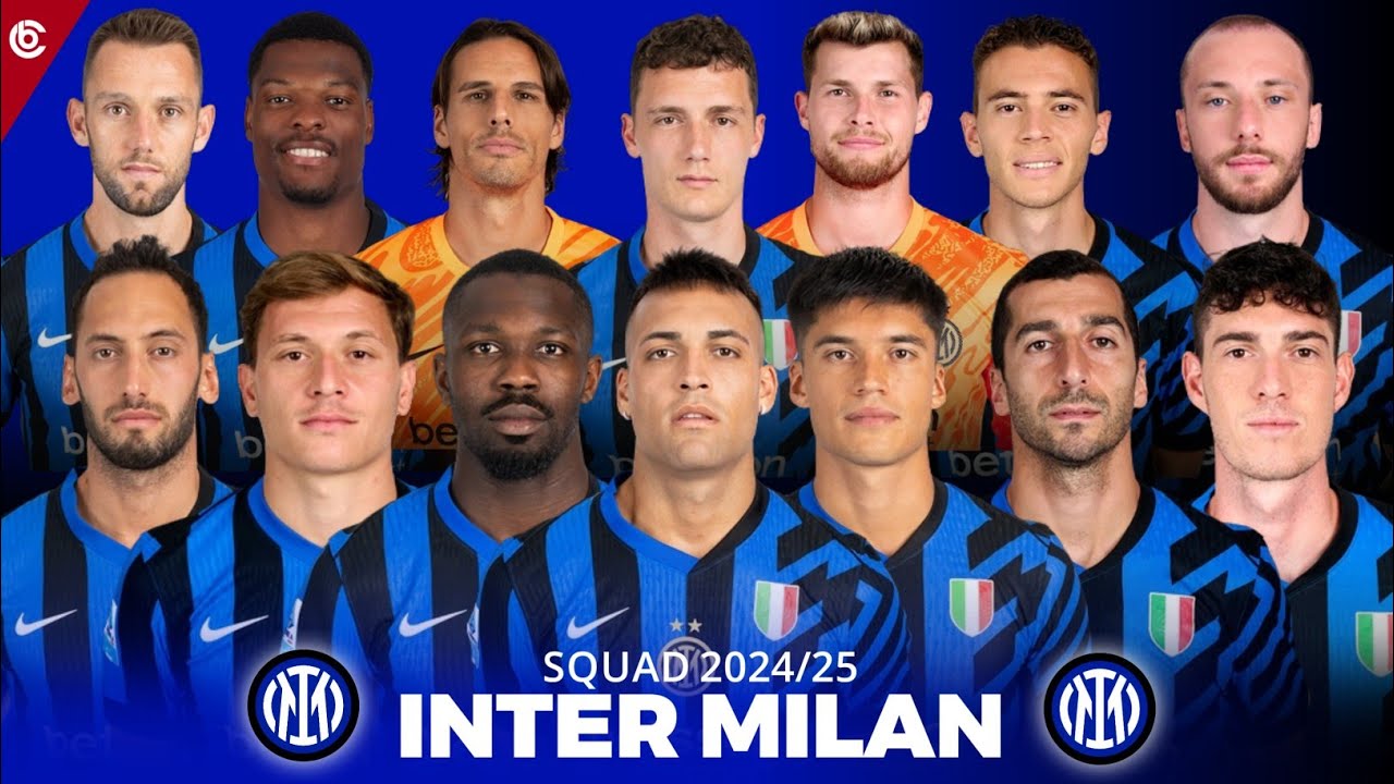 Squad Inter Milan 2024/2025 Ft Mehdi Taremi , Piotr Zielinski | Squad ...