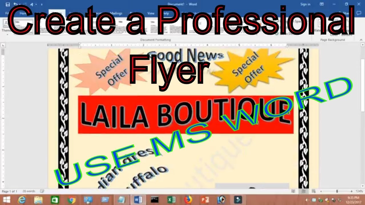 How To Make a Professional Flyer For Your Business using MS Word - YouTube