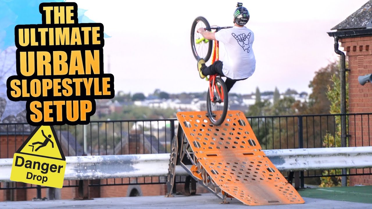 RIDING THE ULTIMATE URBAN MTB SLOPESTYLE SETUP - ROOFTOP DROP! - YouTube