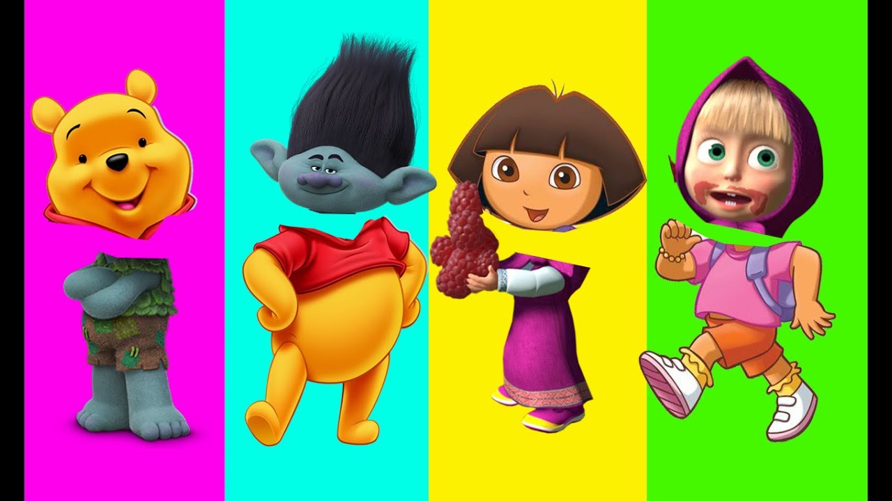 Wrong Heads Dora Explorer Dreamcast Trolls Winnie the Pooh Masha and ...