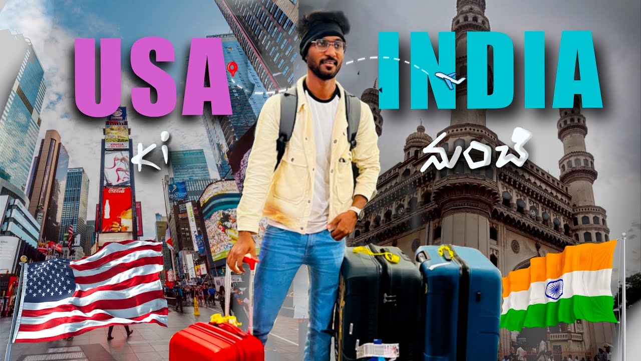 INDIA to USA flight journey | Student Travel Vlog| తెలుగు | MS in USA ...
