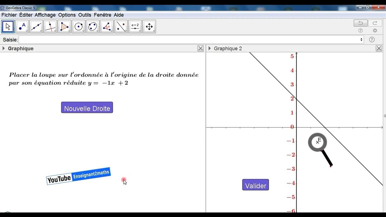 GeoGebra: Des idées pour la création d'un exercice interactif : L'ordonnée à l'origine d'une ...
