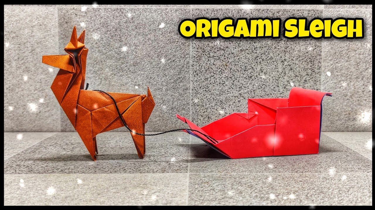 Origami Santa's Sleigh | Christmas Origami | Origami tutorial | Paper ...