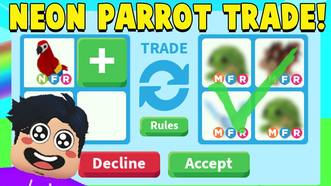 TRADING MY NEON PARROT FOR THIS MEGA NEON PET! (Roblox trade proof ...