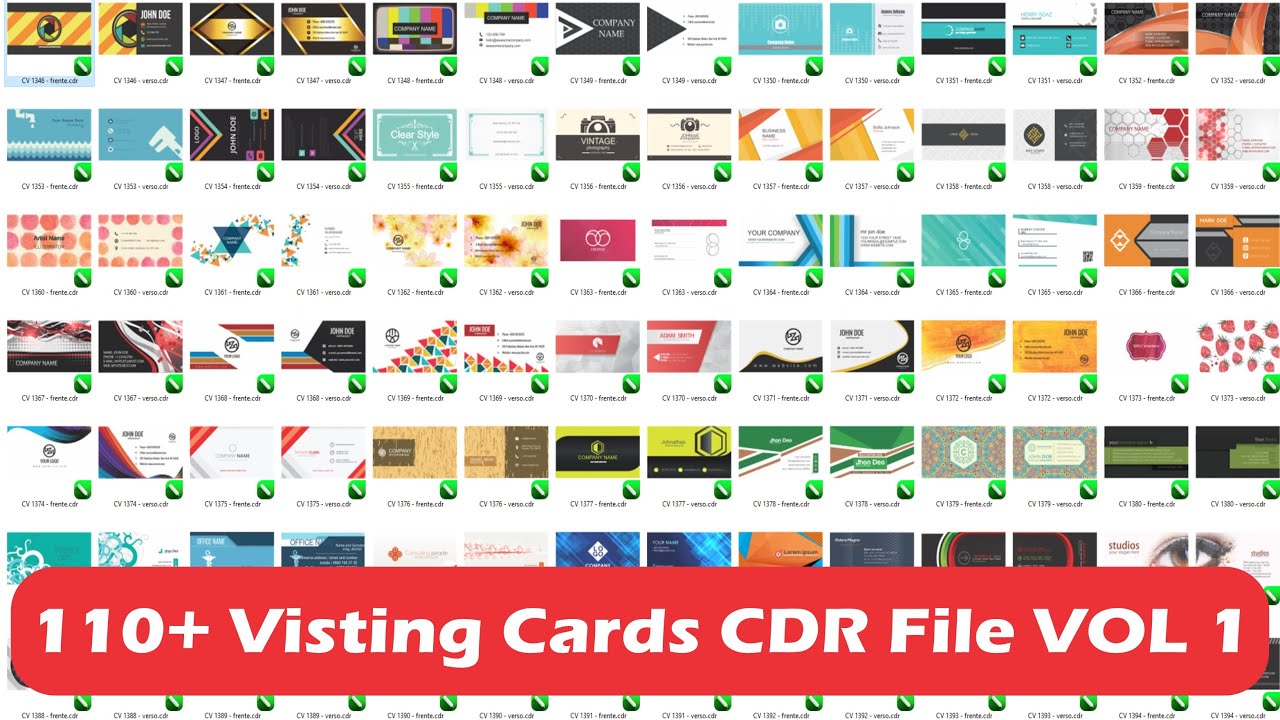 110+ Visiting Cards CDR Files Free For Download VOL 1 - YouTube