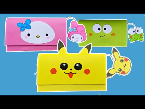 Cara membuat dompet beserta gantungan lucu - DIY Paper Wallet - YouTube