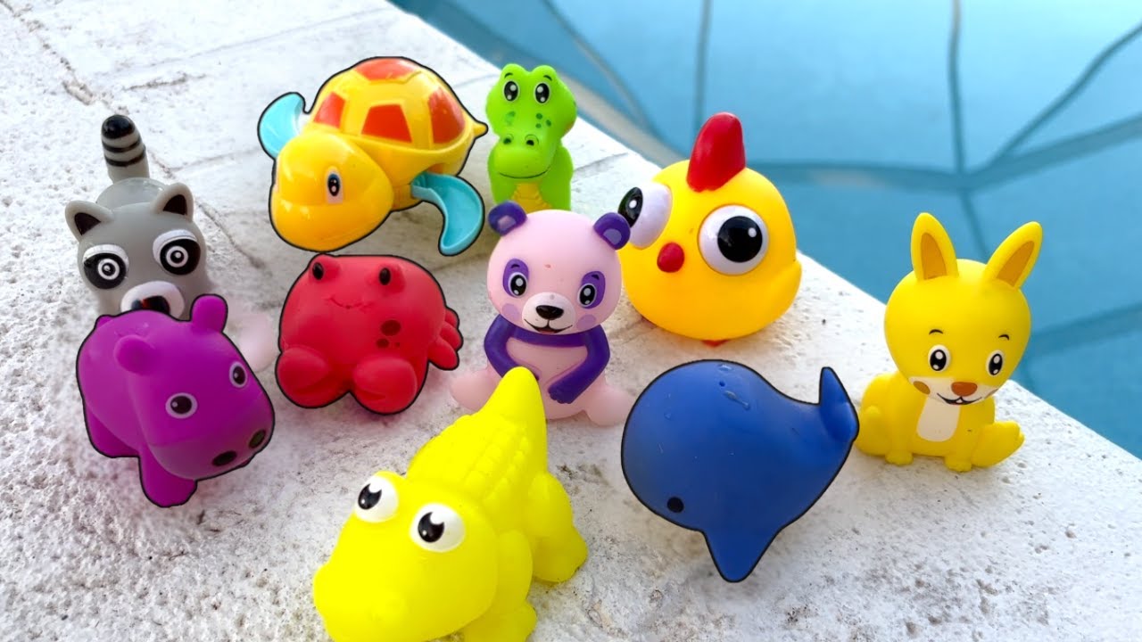 Amazing ZOO ANIMALS SPLASHING in the POOL - Learn Animals Names and ...