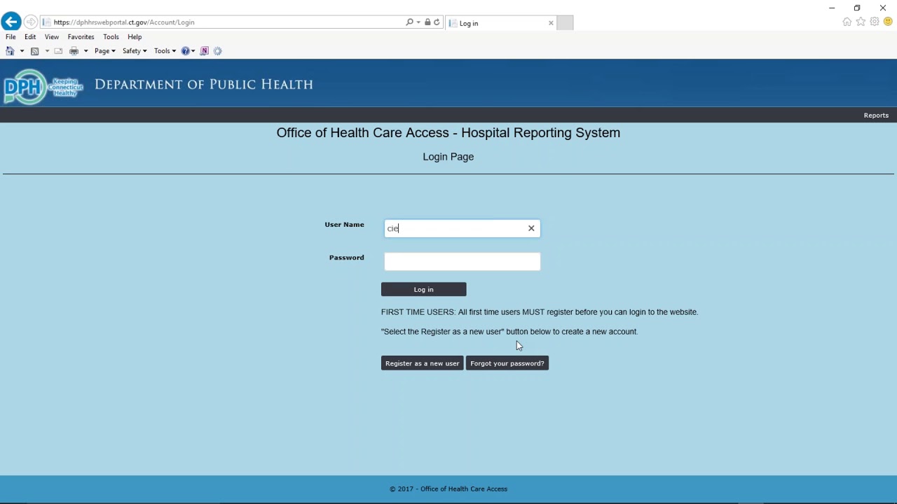 Office of Health Care Hospital Reporting System Web Portal Demo - YouTube