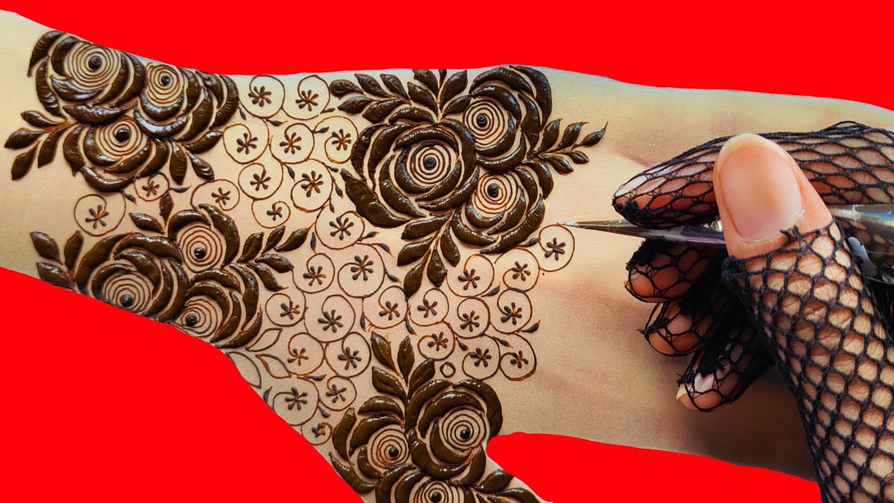 Beautiful Latest Trending Henna Design Tutorial | Latest bold rose ...