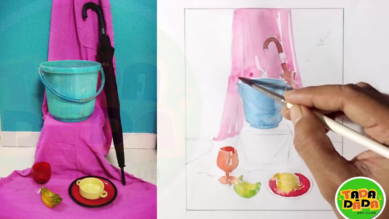 How to draw and paint STILL LIFE OBJECT DRAWING | STEP BY STEP | Colour ...