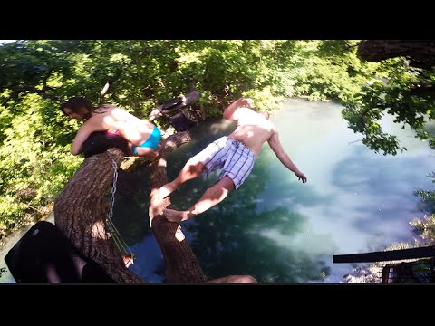 Rope Swinging / Tree Jumping San Marcos, Tx Gopro 4 - YouTube