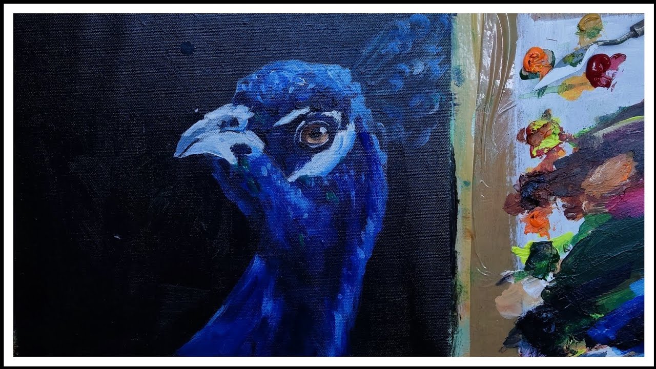 how to draw a peacock by acrylic painting, step By step , easy peacock ...