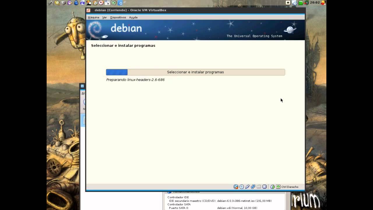 Debian netinstall en Virtualbox - YouTube
