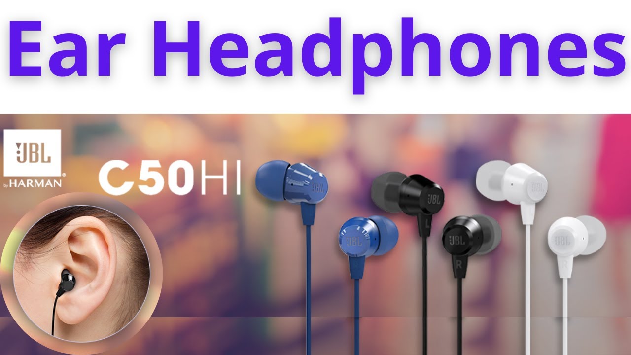JBL C50HI, Wired in Ear Headphones with Mic, One Button Multi-Function ...