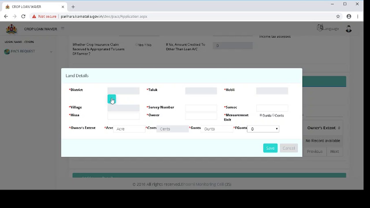 CROP LOAN WAIVER SYSTEM - PACS MODE - HOW TO DO DATA ENTRY FOR 52 ...