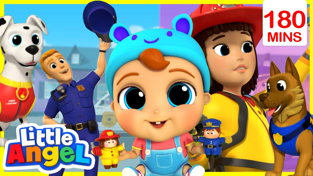 If I Were A Fireman Or A Policeman | 3 Hours | Little Angels Kids ...